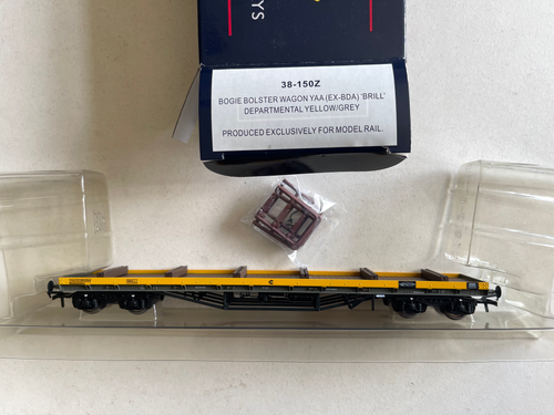 38-150Z YAA (EX BDA) BOGIE BOLSTER WAGON BRILL DEPARTMENTAL YELLOW/GREY ...