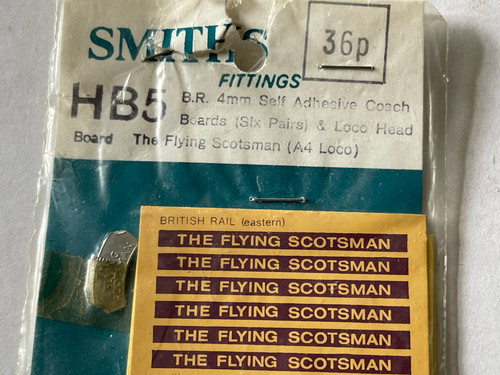 SMITHS - HB5 THE FLYING SCOTSMAN COACH BOARDS & LOCO HEADBOARD ...