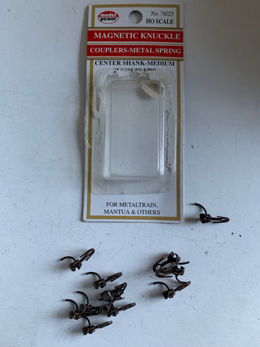 MODEL POWER - 6 PAIRS KNUCKLE METAL SPRING COUPLERS | jwmodelrailways