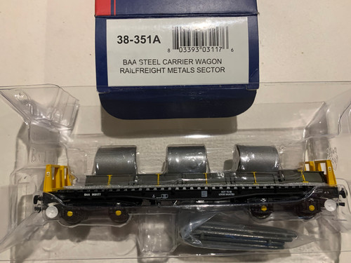 38-351A BAA STEEL CARRIER WAGON RAILFREIGHT METALS SECTOR | jwmodelrailways
