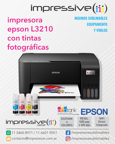 IMPRESORA EPSON L3210 CON TINTAS FOTOGRAFICAS | impressive