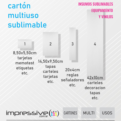 CARTON MULTIUSO SUBLIMABLE | impressive