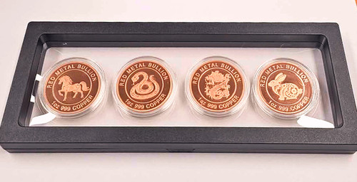 Zodiac Animals - 1 oz Red Metal Bullion Copper Rounds set of 4 ...