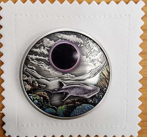 2023 Ningaloo Eclipse 2oz Silver Antiqued Coloured Coin - The Perth ...