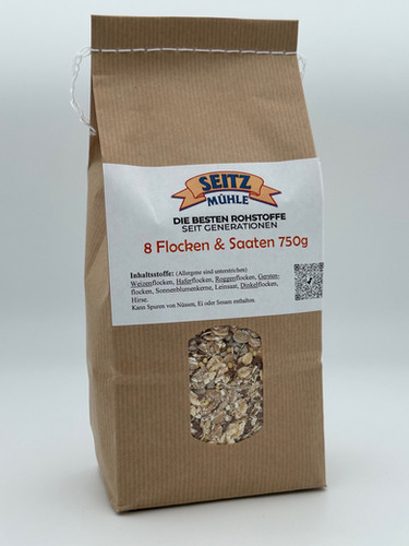 8 Flocken und Saaten | 0,750 kg | Seitz-Mühle