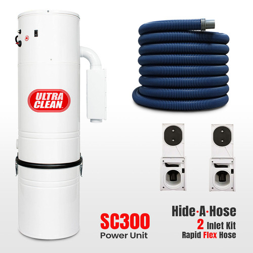 Power Unit SC300 with Hide-A-Hose Rapid Flex Retractable Hose 2 Inlet ...
