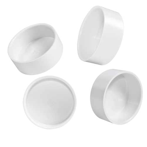 White PVC 2" Pipe End Cap | Ultra Clean