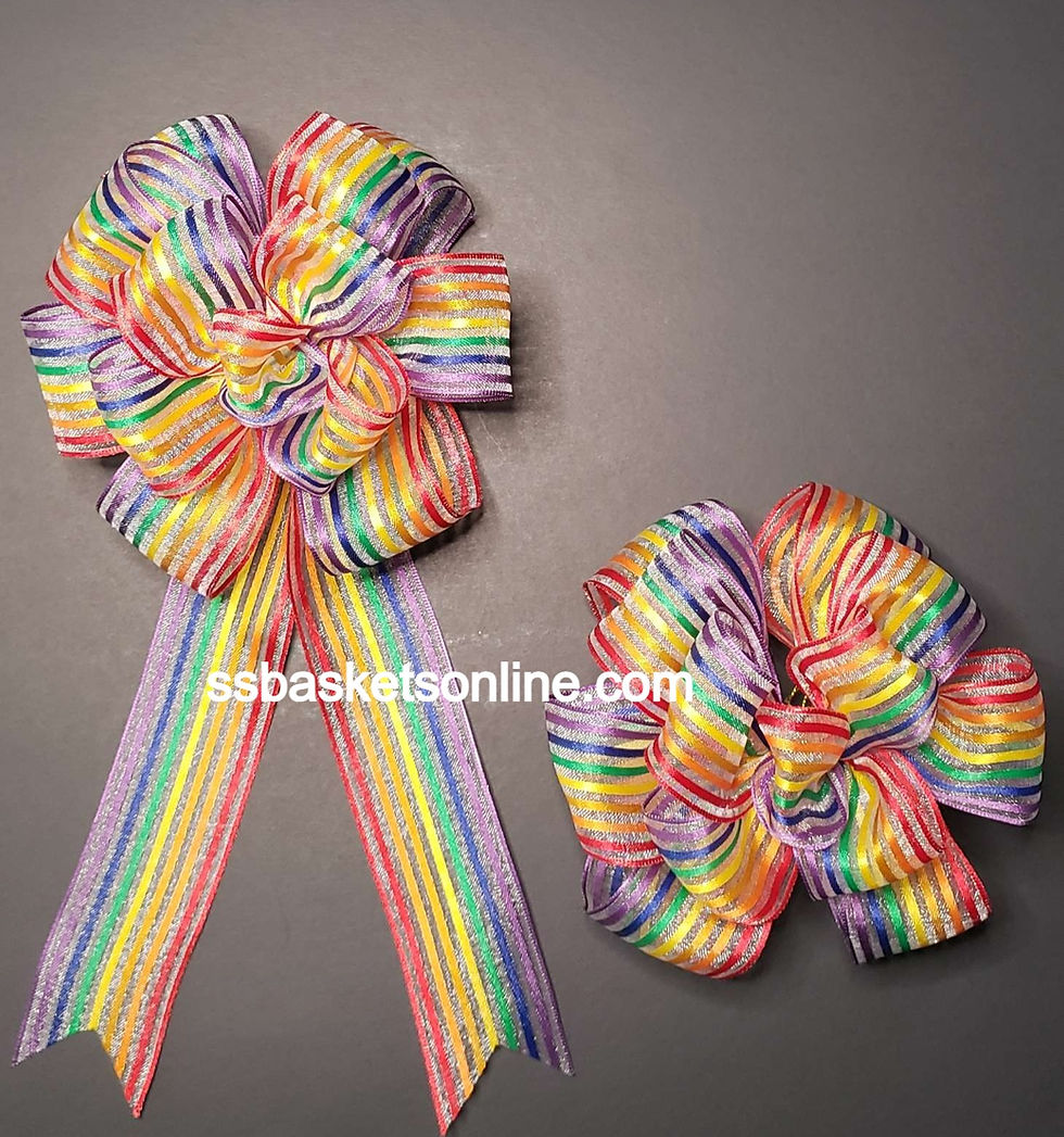 Rainbow Ribbon Bows | ssbasketsonline.com