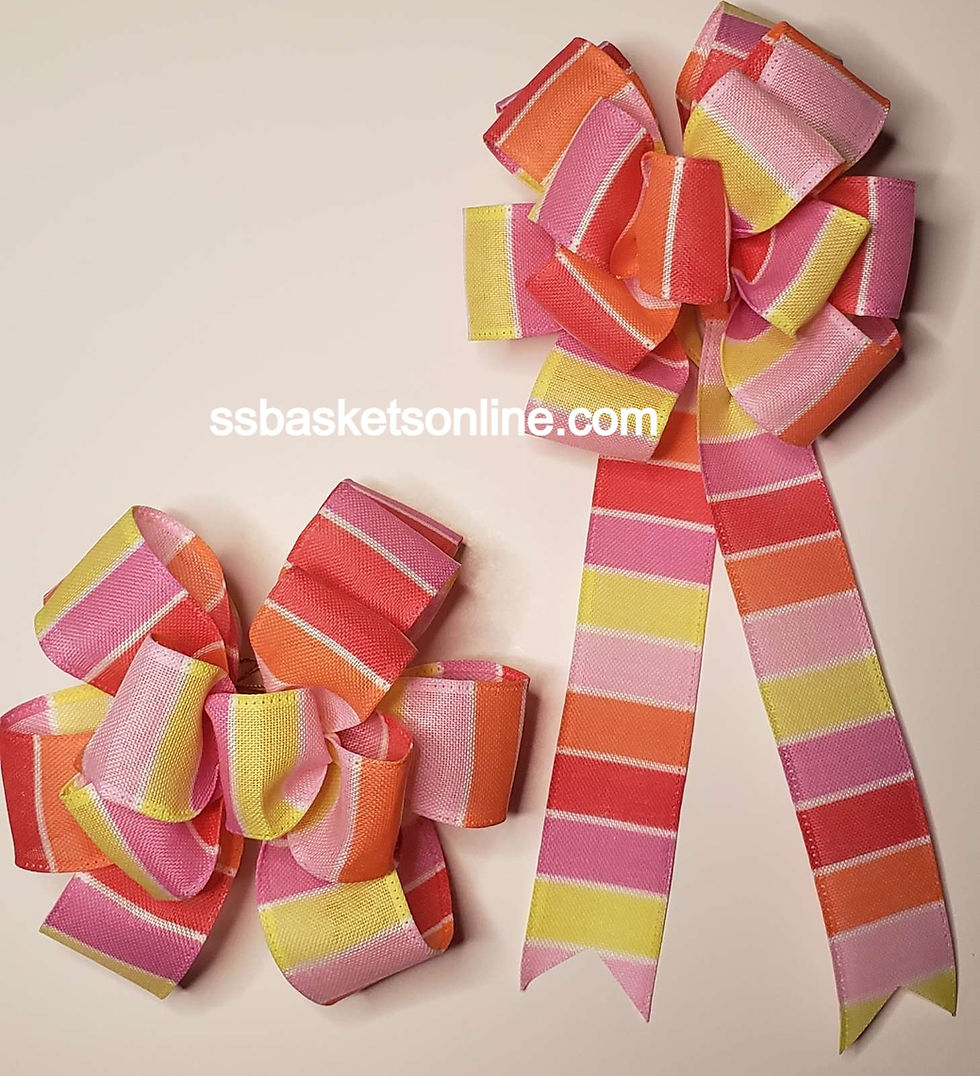 2 - Sherbet Stripe Ribbon Bows | ssbasketsonline.com