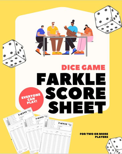 Farkle Scoring Sheet: Large Print 8.5x11 Pad for Scorekeeping