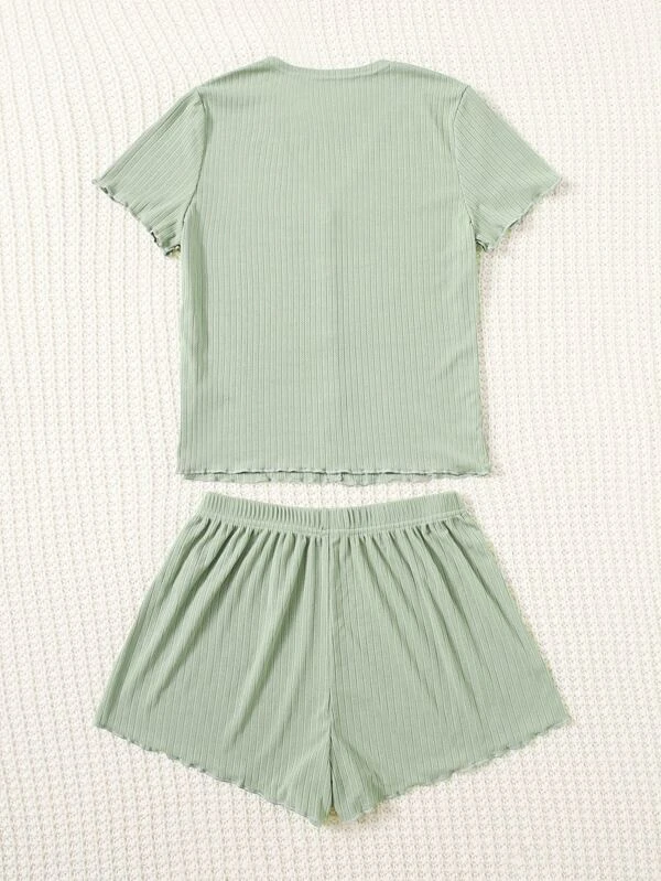 Flowy and Plain Green Set Pyjamas | Lamis