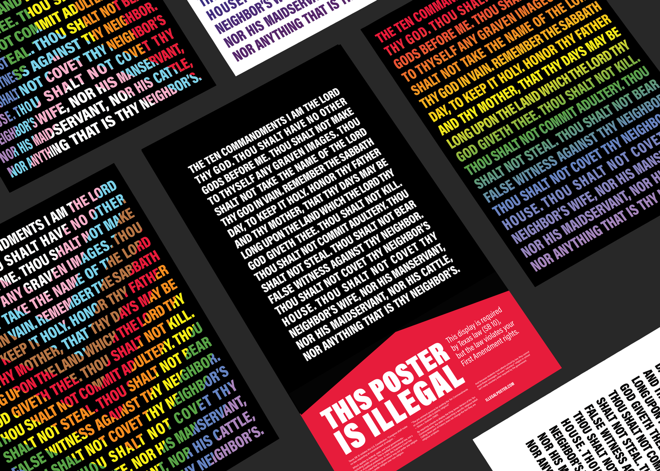Ten Commandments in Schools Illegal Posters | Texas SB 10