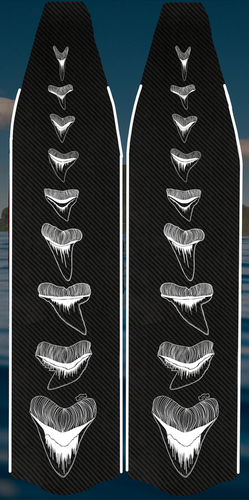WHITE Shark Tooth Freediving Blades (Carbon Fiber) | Taylorkseadiving