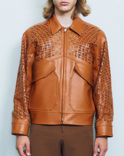 Brown Cut Out Leather Jacket | vinnpatararin