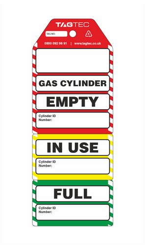 70/180/SCT - Standard Gas Cylinder Tag x 50 | Tagtec