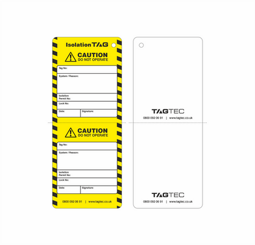 82/202/IT - Isolation Tag x 100 | Tagtec