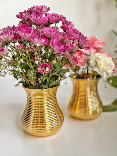 Brass Matki Glass Set of 2 - 4 inch | Abelhouse Latest