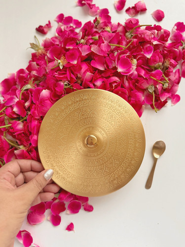 Rangoli Charm Brass Storage Box 6 inch | Abelhouse Latest