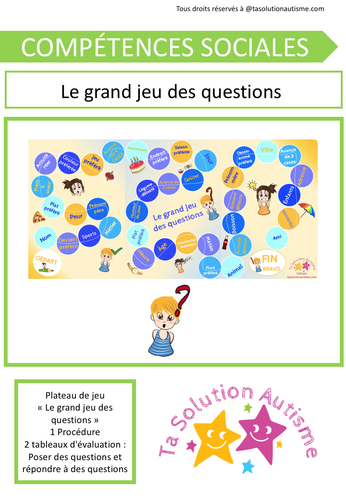 Le grand jeu des questions | Ta Solution Autisme