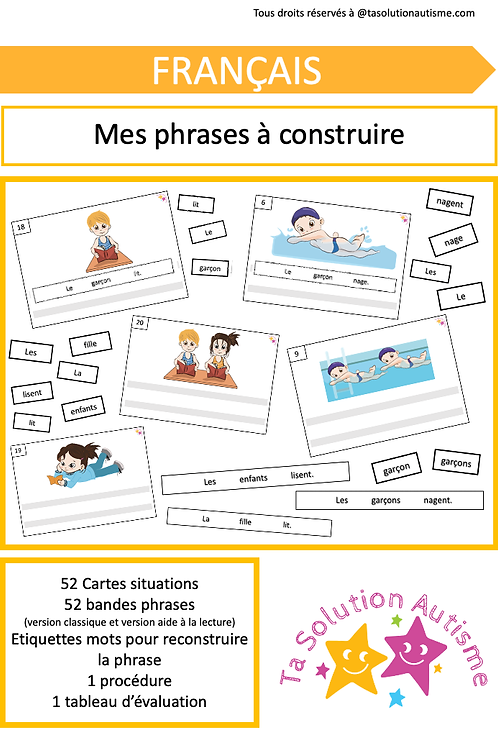 Mes phrases à construire | Ta Solution Autisme