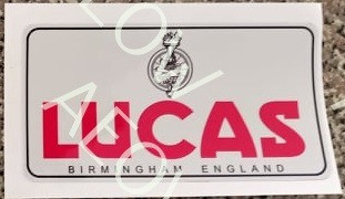 Sticker for Battery - LUCAS BIRMINGHAM ENGLAND | AEOW Parts & Repairs