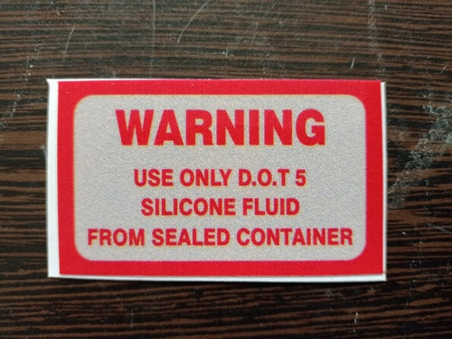 Silicone brake fluid .Sticker - Warning Use Only. | AEOW Parts & Repairs