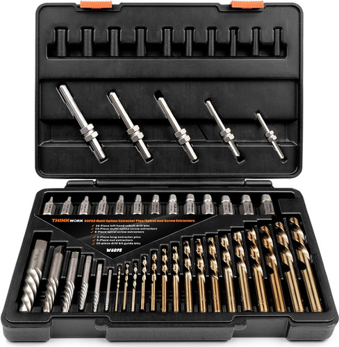 55 Pieces Easy Out Bolt Extractor Set W6095 | Thinkwork