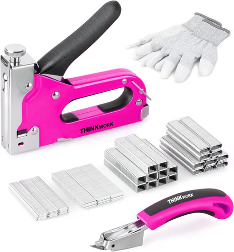 4 in 1 Pink Staple Guns/Home Use with 3000 Staples W6162 | Thinkwork