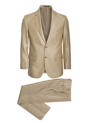 Sharkskin Modern Fit Wheat Suit | MARTINI MENS WEAR