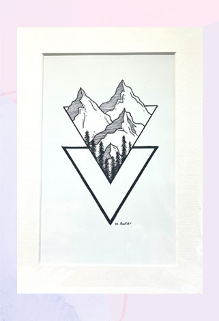 Original art print - Mountain Peaks A4 | Molly Butler
