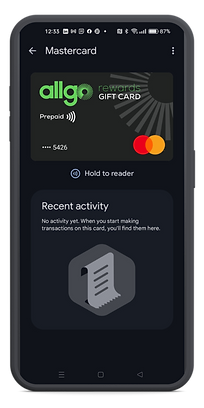 Allgo Mastercard Gift Card | Digital+ Card