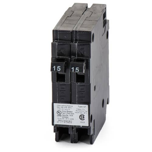 Siemens Q1515NC, Circuit Breaker, 1 Pole, 15/15A, 120/240V, Plug-In ...