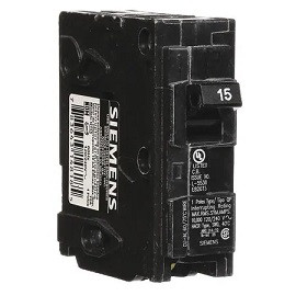 Siemens Q115, Circuit Breaker, 1 Pole, 15A, 120V Standard, Plug-In ...