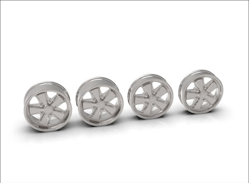 1:8 Chromed Porsche Fuchs Wheels for Soft Tires | 3DScaleParts