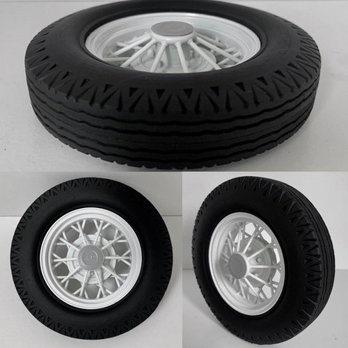 1:8 19” traditional wire wheels with caps and tires (Set of 4 ...