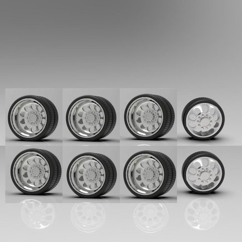 1:64 26”or 22" Semi Truck Crater Dually Wheels On Low Pro Tires ...