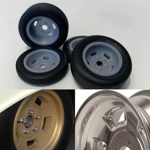 1:25 Halibrand Sprint style wheels on big and little tires | 3DScaleParts