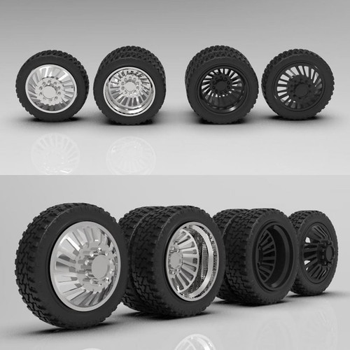 1:18 “Rocket” Forged Dually Wheels with Standard Tires | 3DScaleParts