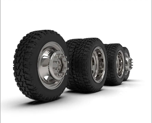 1:64 19.5" Steel Chrome Dually wheel set with Standard Tires | 3DScaleParts
