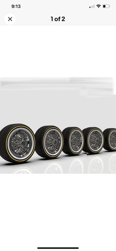 1:10 Set of Five 13” Cragar Star Wire Wheels on Traditional Vogues (12m ...