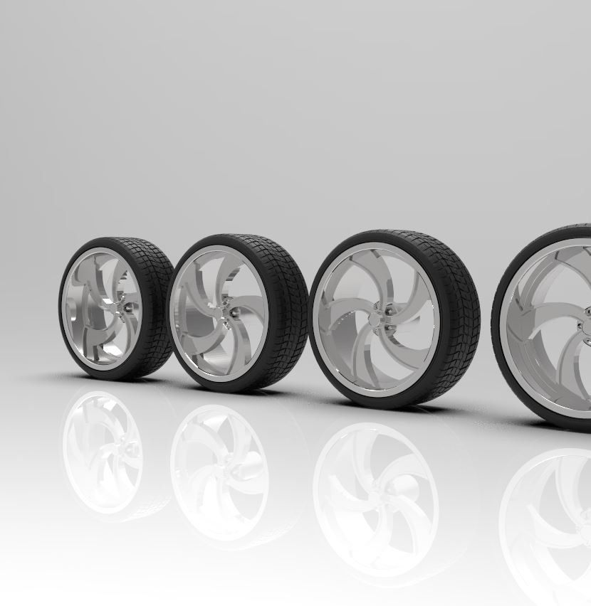 1:24 24” or 26” Intro“Outlaw” Wheels with Tires | 3DScaleParts