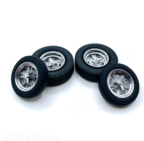 1:25 Halibrand sprint wheels on dirt track tires | 3DScaleParts