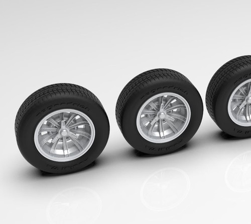 1:16 Cobra Sunburst wheels with tires | 3DScaleParts