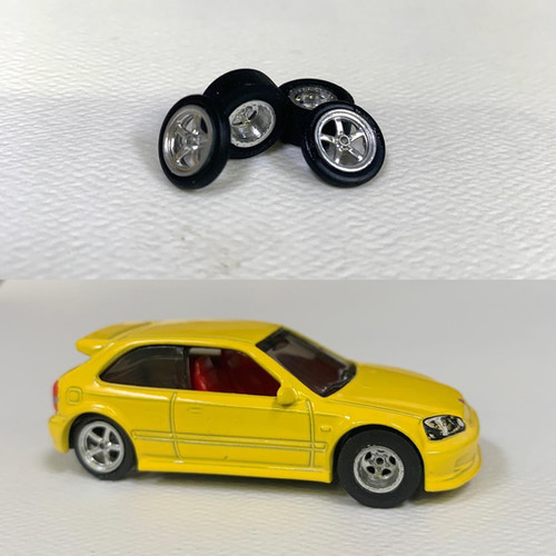 1:64 Weld Star Honda Drag Racing Wheels (Hoosier Fronts) | 3DScaleParts