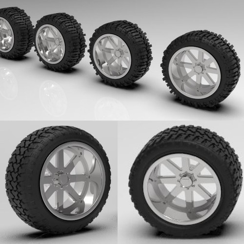 1:64 26" or 22” Hyper Wheels with Bogger, Standard or Stretched Tires ...