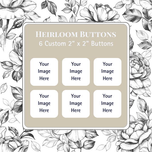 Six (6) 2x2 Square Buttons | Heirloom Buttons