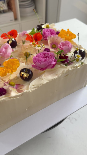 Floral Sheet Cake | Birch House Bakery