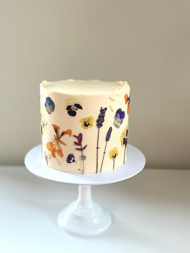 Pressed Flower Celebration Cake | Birch House Bakery