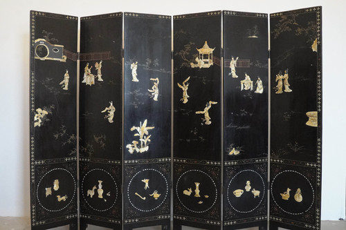 Chinese Six-Panel Coromandel Screen - Late 19th Century | Mint ...