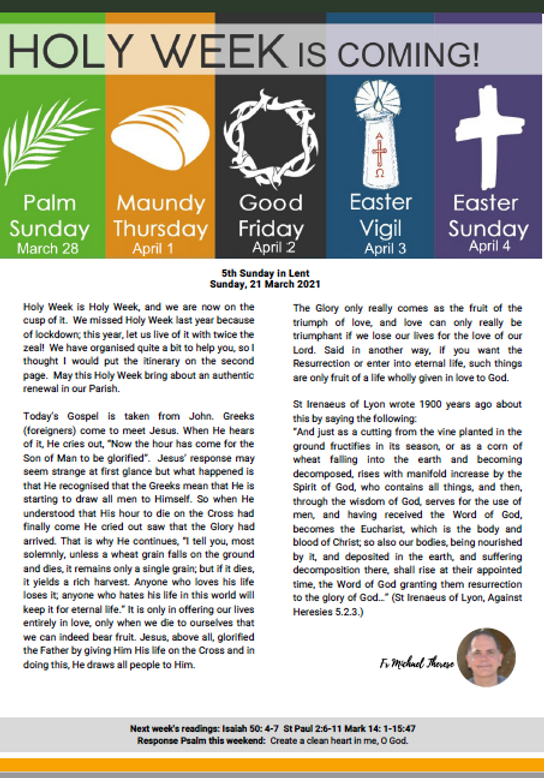 One week till Holy Week!!